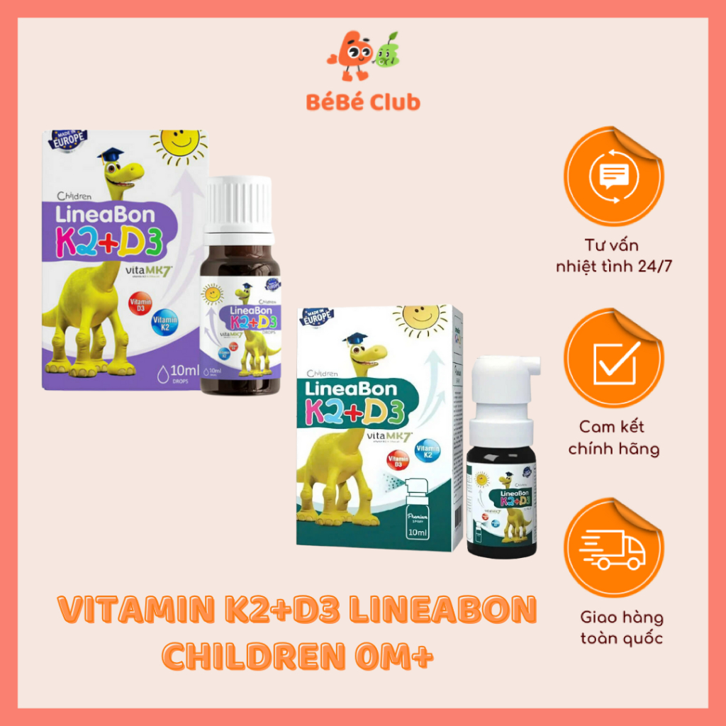 LineaBon K2+D3 - Bổ sung vitamin K2, D3. Tăng cường hấp thu canxi tối đa (Lọ 10ml) | Shopee Việt Nam