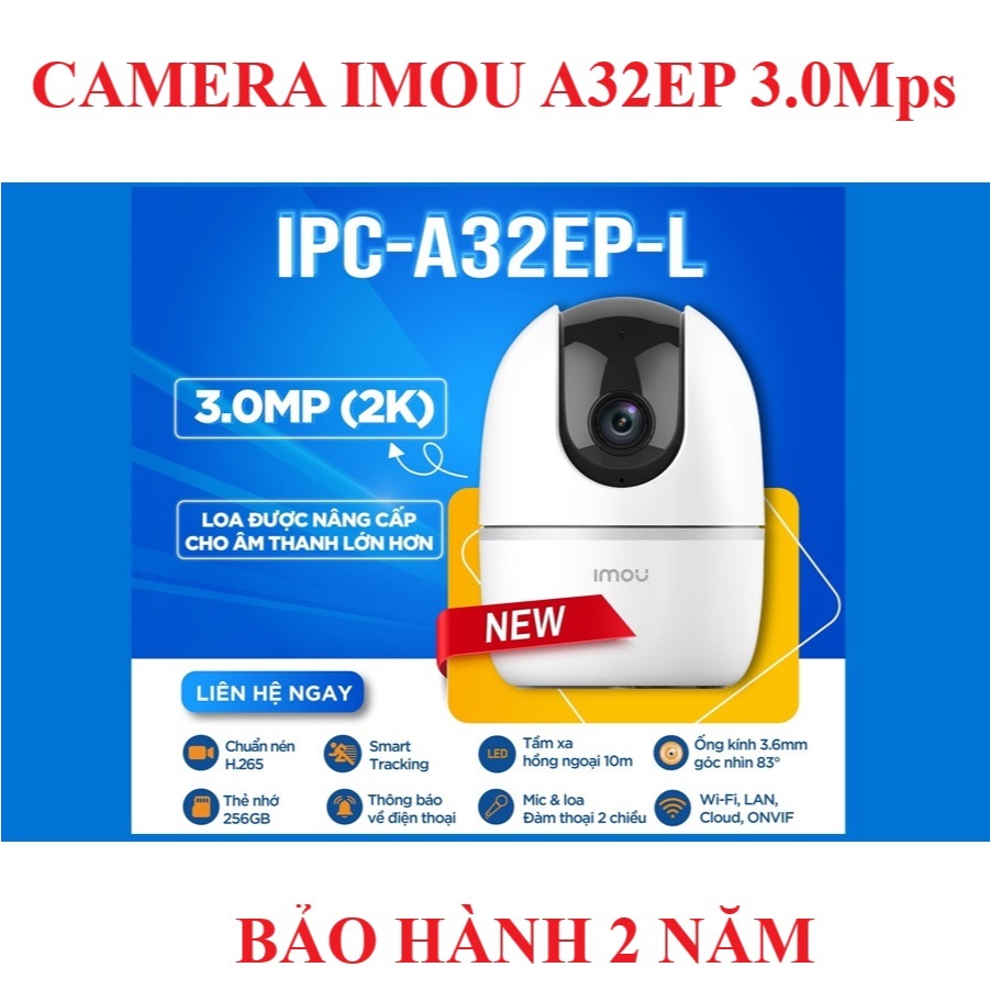 Camera IP Wifi IMOU trong nhà A32 3M / A52 5M - Đàm Thoại 2 Chiều, Loa to rõ - Bảo hành 2 năm ...