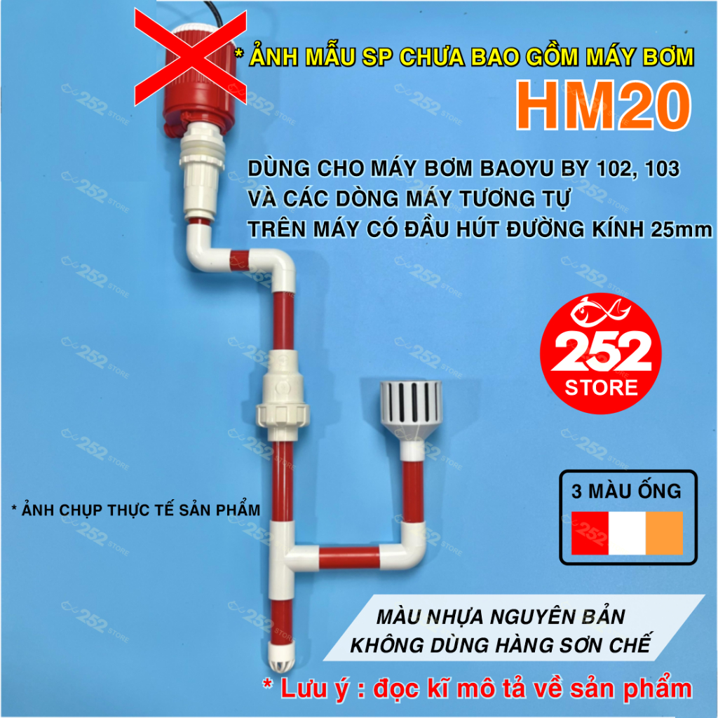 HM20 - BỘ HÚT MẶT HÚT ĐÁY FI20 LẮP GIẤU BƠM CHO LỌC BỂ CÁ ĐẦY ĐỦ PHỤ ...