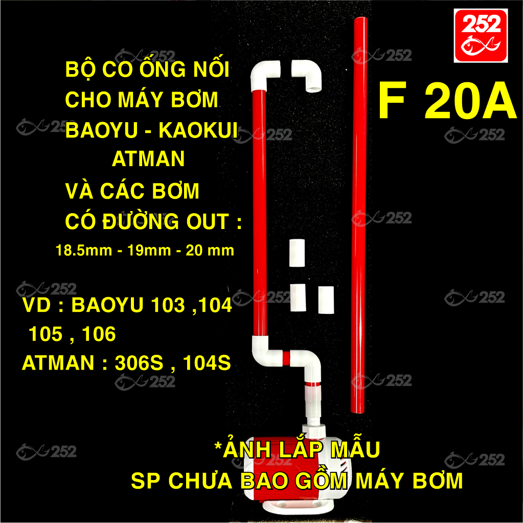 BỘ ỐNG F20A ỐNG ĐỎ NỐI MÁY BƠM BAOYU 103 104 105 , ATMAN 306 104 ... CHO BỂ CÁ | Shopee Việt Nam