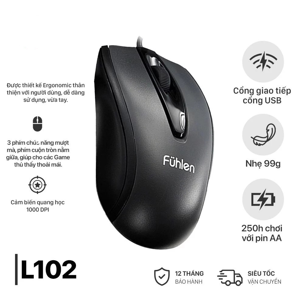 Chuột Game Fuhlen L102 Hồng pink / Đen, Chuột Gaming thế hệ đầu 9x, Bảo ...