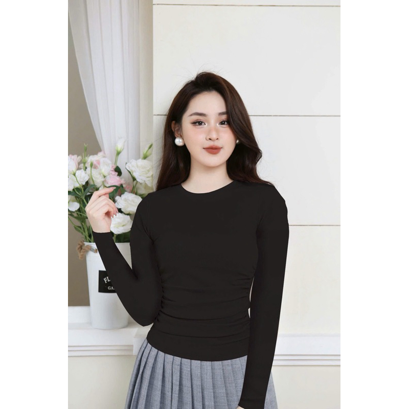 Áo kiểu nữ, Áo thun basic nhún eo dáng ôm đơn giản, tinh tế CS37, CT JEANS | Shopee Việt Nam