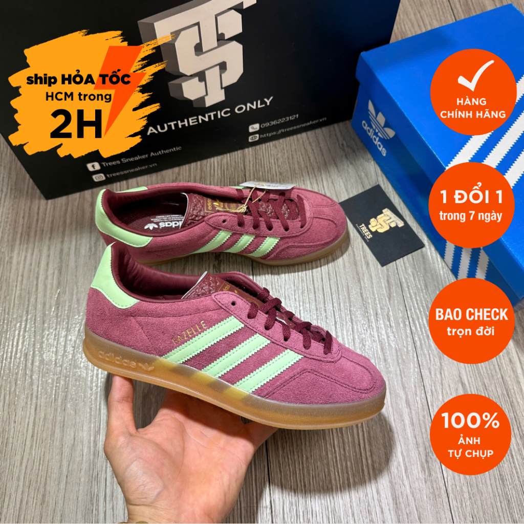 [CHÍNH HÃNG] Giày thể thao ADIDAS GAZELLE INDOOR RED SEMI GREEN SPARK ...