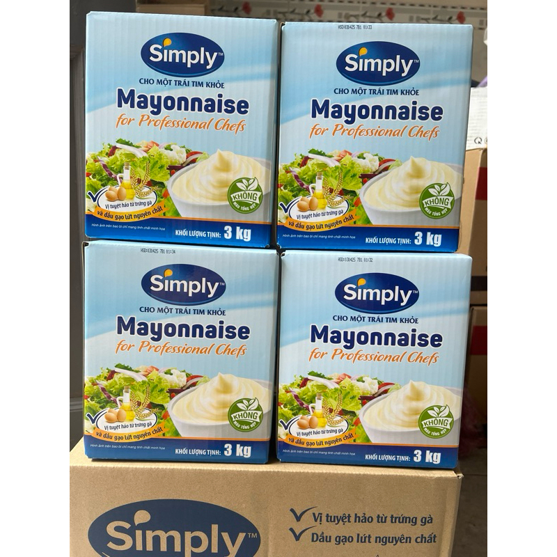 XỐT MAYONNAISE SIMPLY HỘP 3KG MẪU MỚI - XỐT NẤU ĂN | Shopee Việt Nam