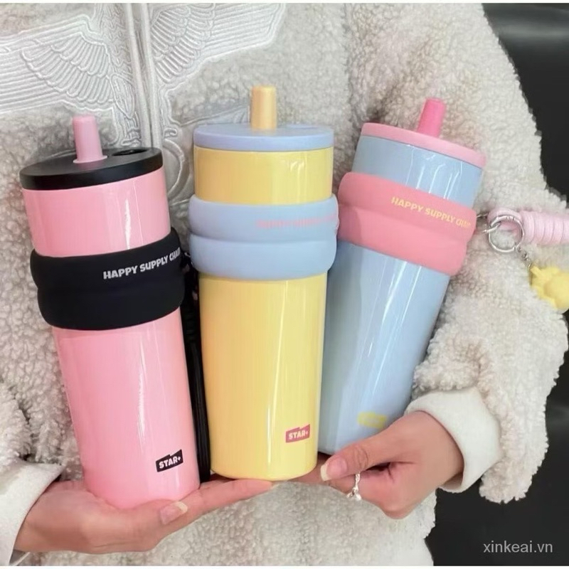 Ly giữ nhiệt Straw Cup, cốc giữ nhiệt dung tích 710ml, bình giữ nhiệt bằng inox 316 cao cấp, có ...