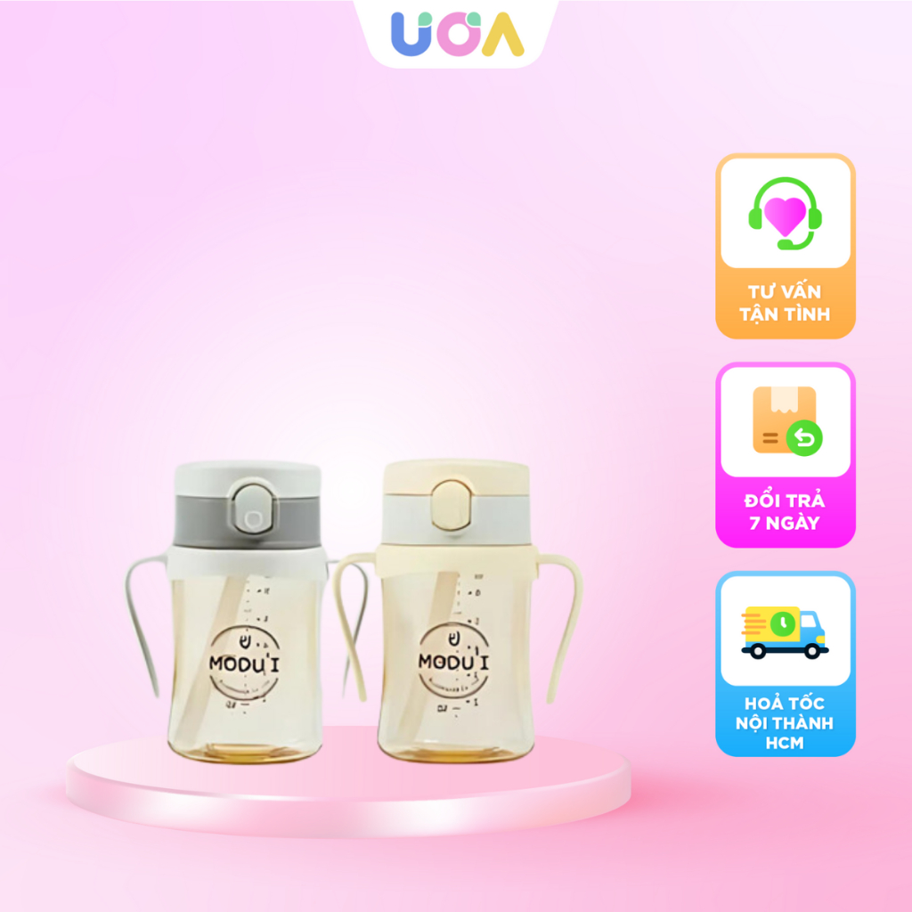 Bình uống nước kèm uống hút One-Touch PPSU cao cấp Hàn Quốc Modui ...