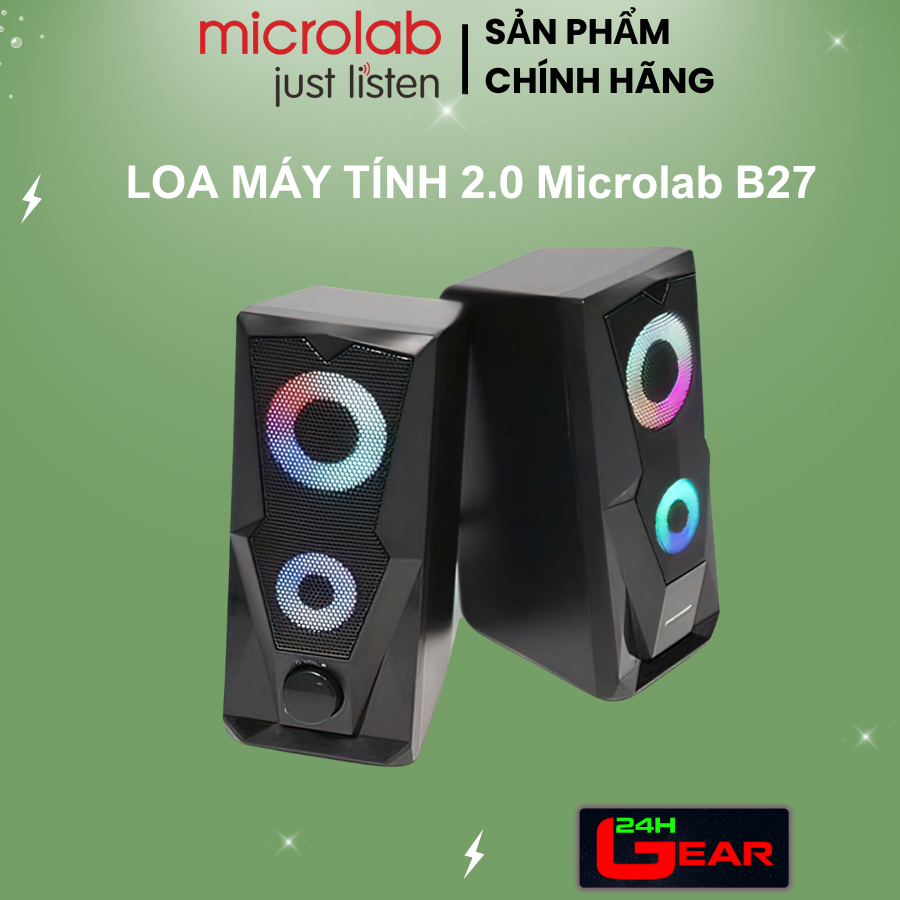 Loa Microlab B27 2.0 - LED Đổi màu ( Công suất 10w) | Shopee Việt Nam