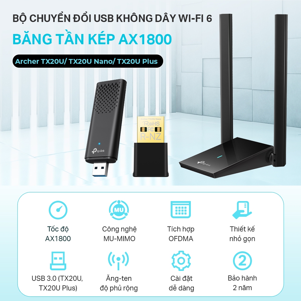 Bộ Chuyển Đổi USB WiFi TP-Link Archer TX20U / TX20U Nano / TX20U Plus ...