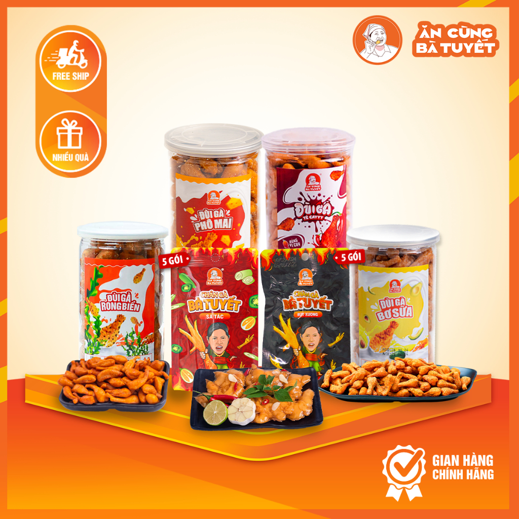 COMBO LỤC GÀ:1 hũ đùi gà rong biển +1 hũ phô mai Cay+1 hũ bơ sữa+1 hũ ...