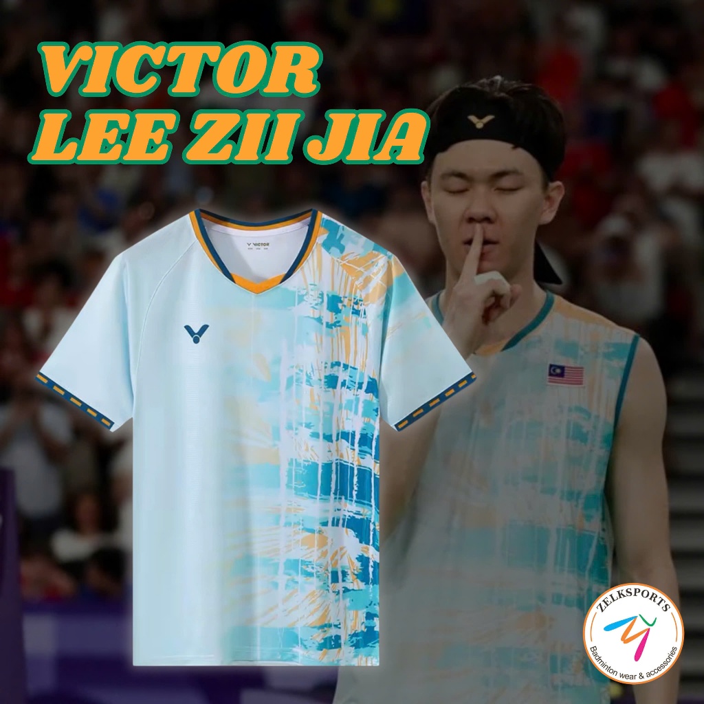 [LEE ZII JIA] Áo cầu lông Victor LZJ 2024 mới nhất | 2112 Xanh Vàng ...