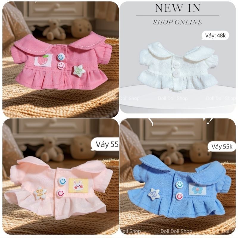 Đầm váy cho doll 10cm, Bb3 Macaron V1, V2, V3 Mini, Mầm non... | Shopee ...