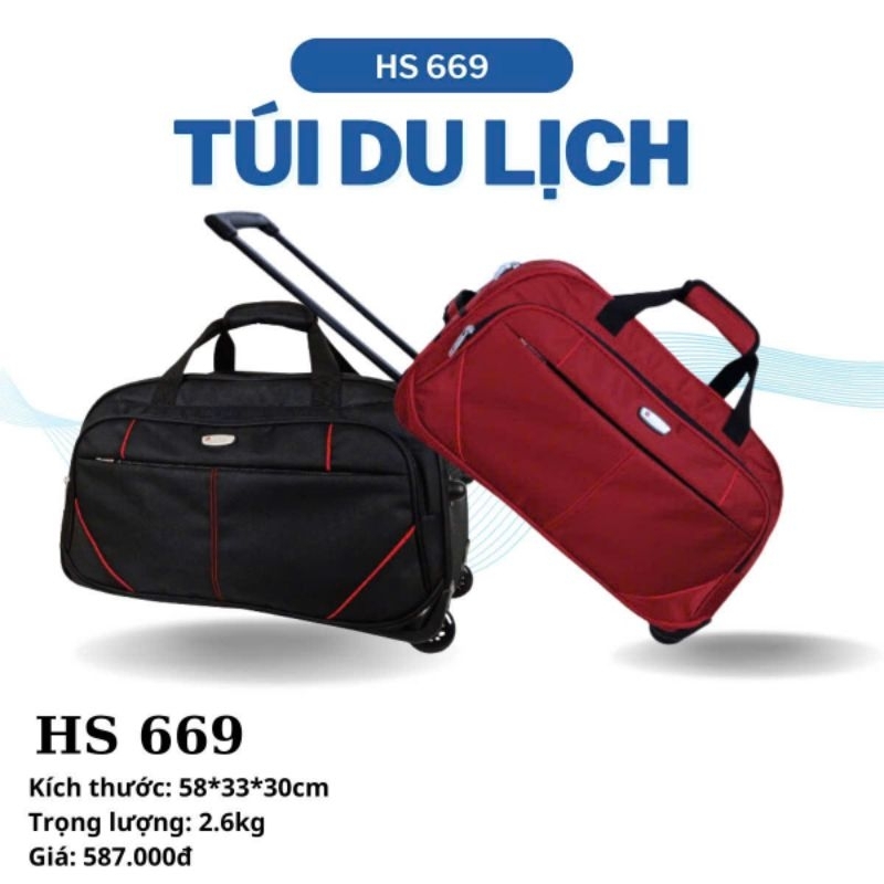 Túi du lịch cần kéo Hasun 669 túi du lịch size to (kích thước 58 x 33 x ...