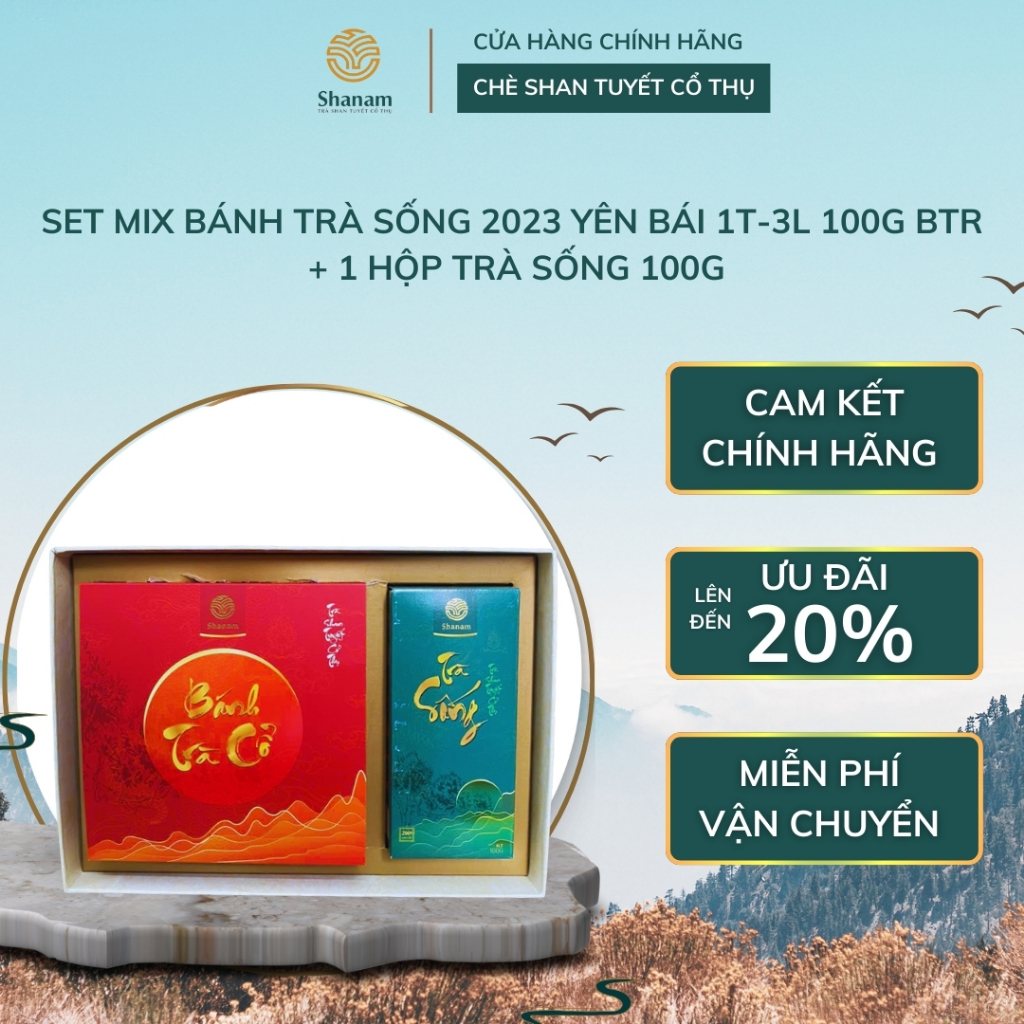 SET MIX TRÀ SỐNG BÁNH + RỜI ( BÁNH TRÀ SỐNG 2023 YÊN BÁI 1T-3L 100G BTR + 1 HỘP TRÀ SỐNG 100G ...