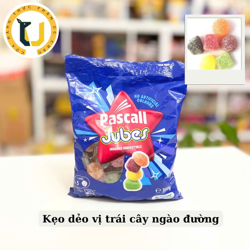 (HÀNG ÚC) Kẹo dẻo trái cây phủ đường Pascall Jubes gói 300GR | Shopee ...