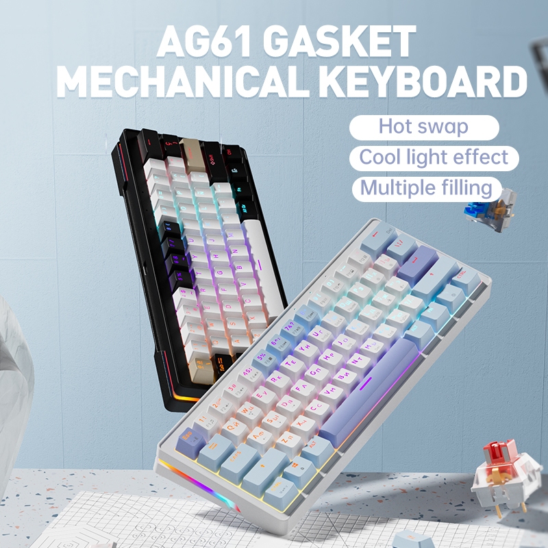 ZIFRIEND AG61 RGB backlight mechanical keyboard layout 60% type-c wired ...