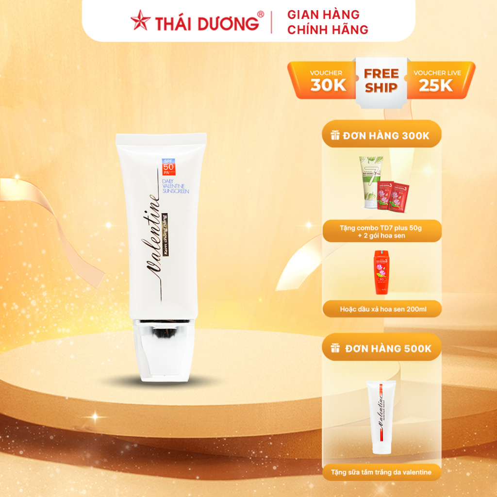 Kem Chống Nắng Valentine 30g Spf 50 Pa++++ Sản Phẩm Của Sao Thái Dương ...