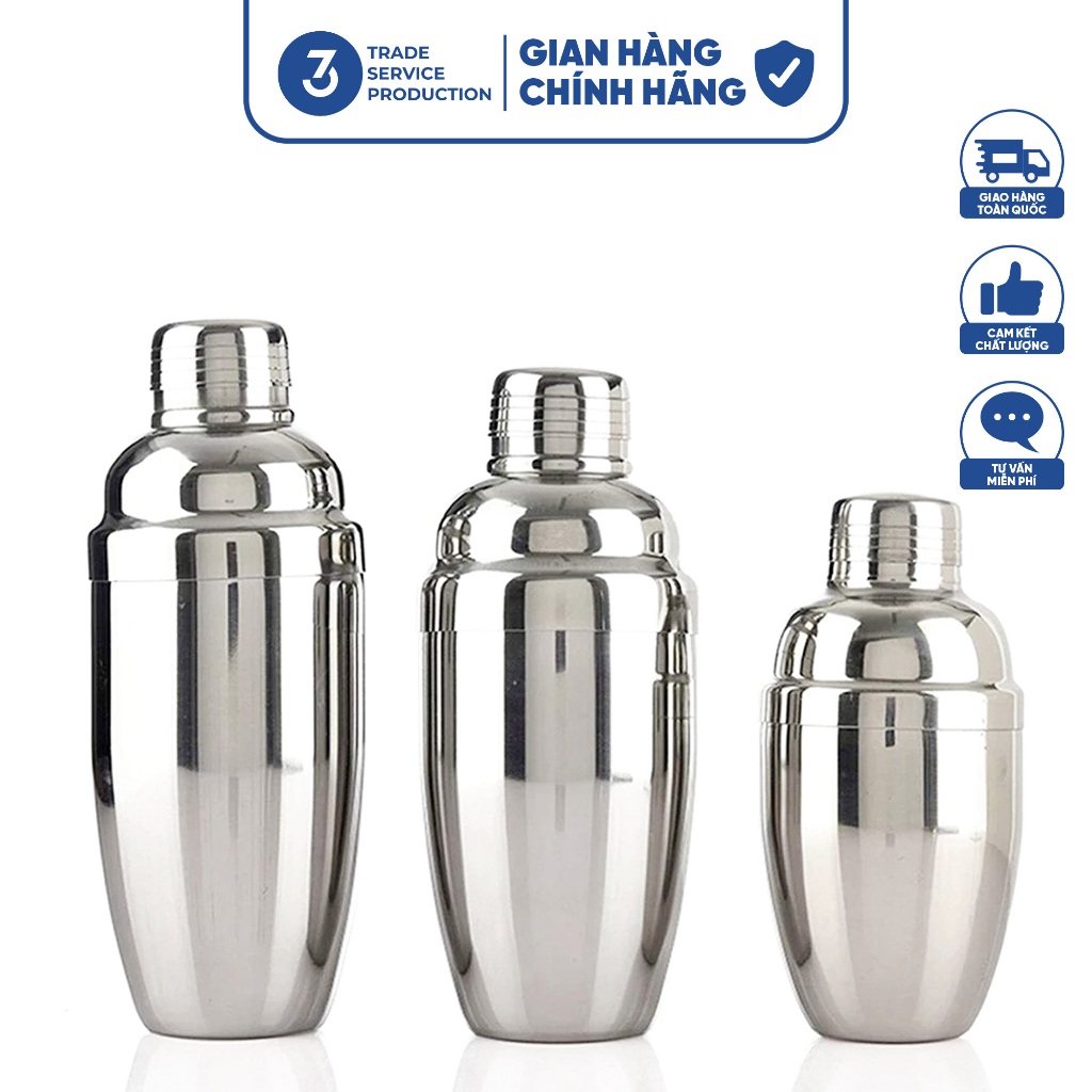 Bình lắc Shaker pha chế cocktail chất liệu inox (350ml - 550ml - 750ml) | Shopee Việt Nam