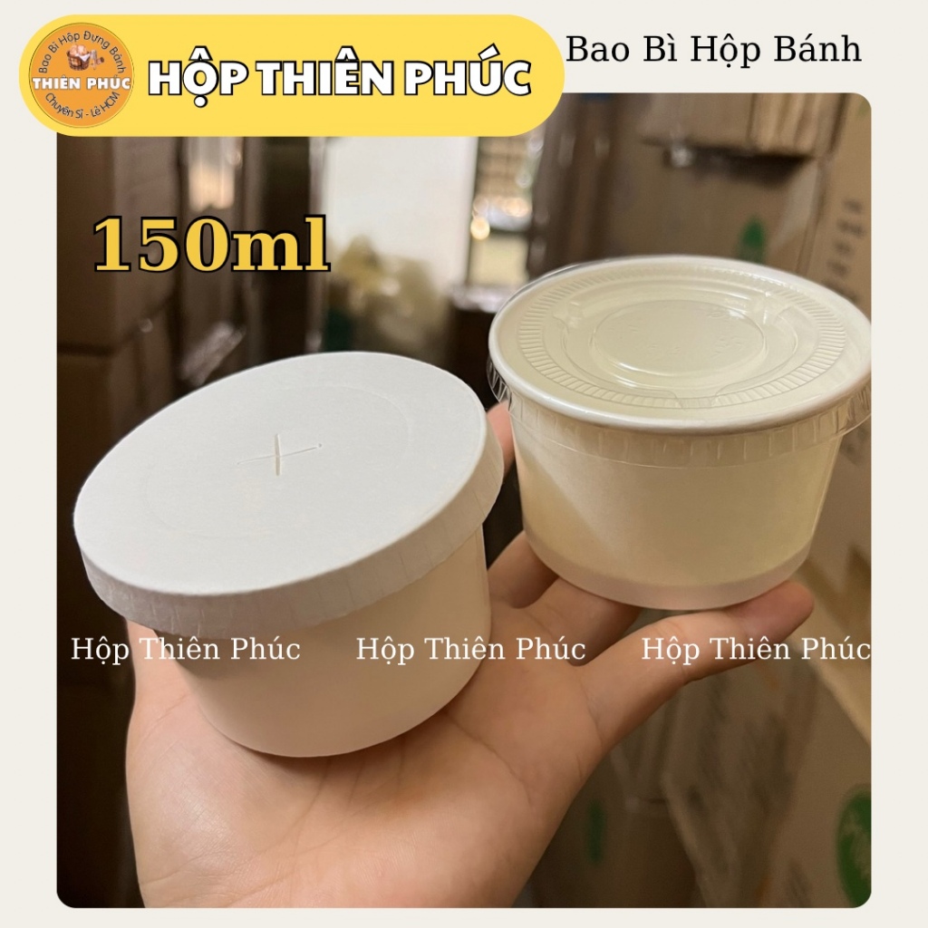 100 Ly giấy 150ml đựng tàu hủ singapore - ly tàu hủ singapore - ly pudding 150ml - ly kem 150ml ...