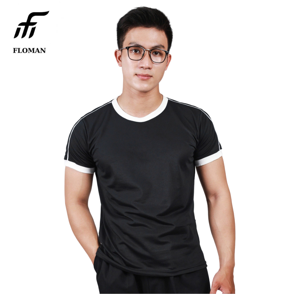 Áo thun body Floman vesion3 cao cấp form phối viền ráp lăng cổ 2 lớp ...