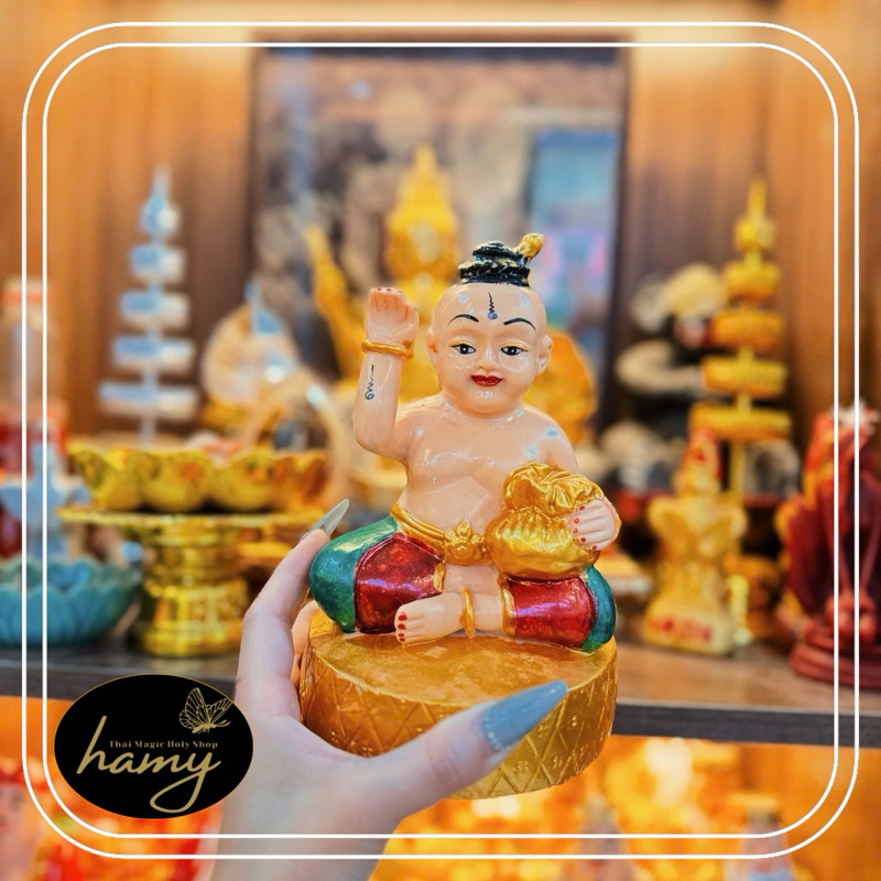 [HAMY] tượng trang trí baby cute ôm túi vàng | Shopee Việt Nam