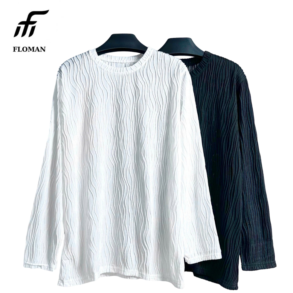 Áo thun tay dài FLOMAN unisex sọc xoắn form áo suông | Shopee Việt Nam
