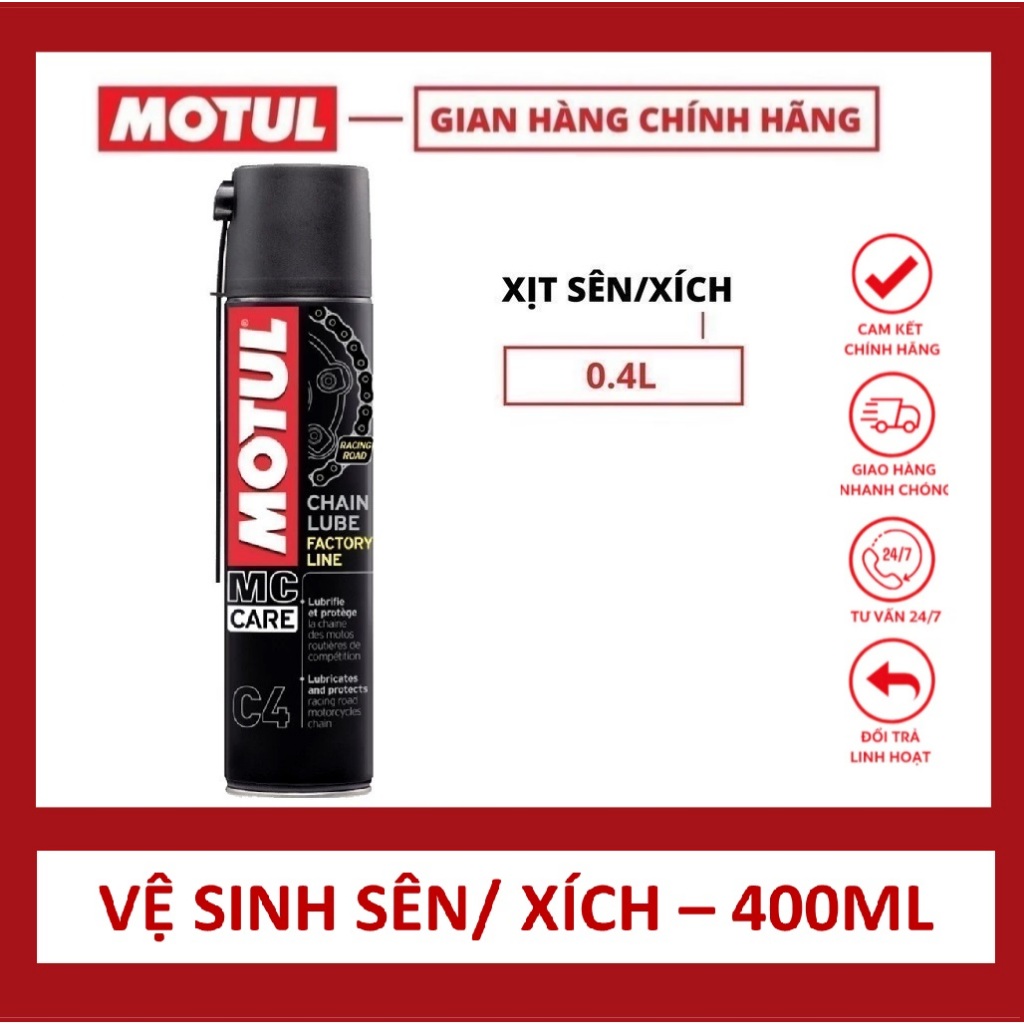 [Hàng Chính Hãng] Xịt sên / xích MOTUL C4 CHAIN LUBE Factory Line 0.4L ...