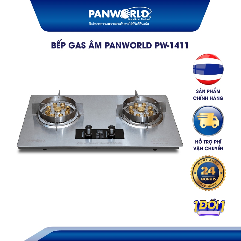 Bếp Gas Đôi Âm Dương 9 Đầu Đốt Panworld PW-1411, Bếp Gas Âm Hẹn Giờ ...