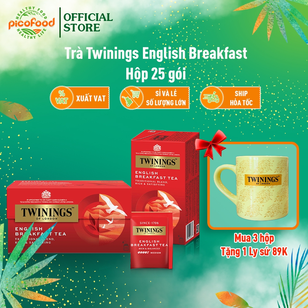 Trà túi lọc Twinings of London English Breakfast Tea hộp 25 gói | trà đen Anh Quốc thượng hạng ...
