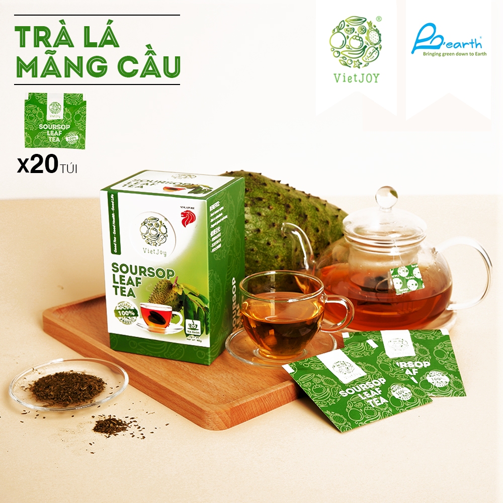 [Sing Shiok] TRÀ LÁ MÃNG CẦU XIÊM VIETJOY Hộp 24G (12 TÚI LỌC x 2G) Thảo Mộc, Lá Nguyên Chất ...