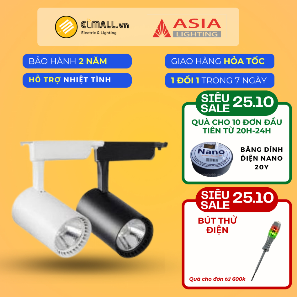 Đèn led rọi ray RT/RĐ-04 7W 12W 20W Vỏ đen/trắng Asia - ELMALL | Shopee ...