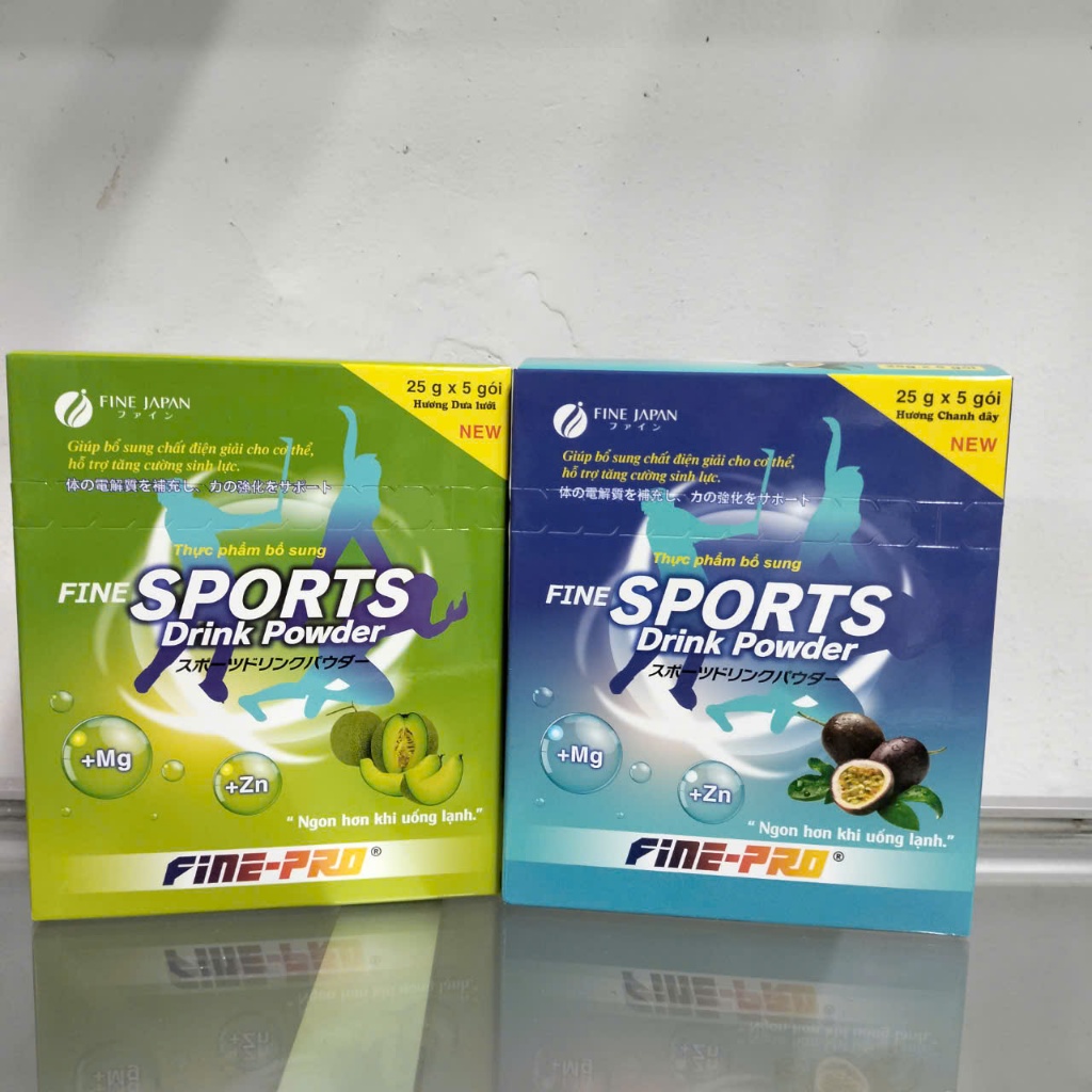 GÓI PHA NƯỚC BÙ ĐIỆN GIẢI FINE SPORTS DINK POWDER HỘP 5 GÓI X 500ML ...