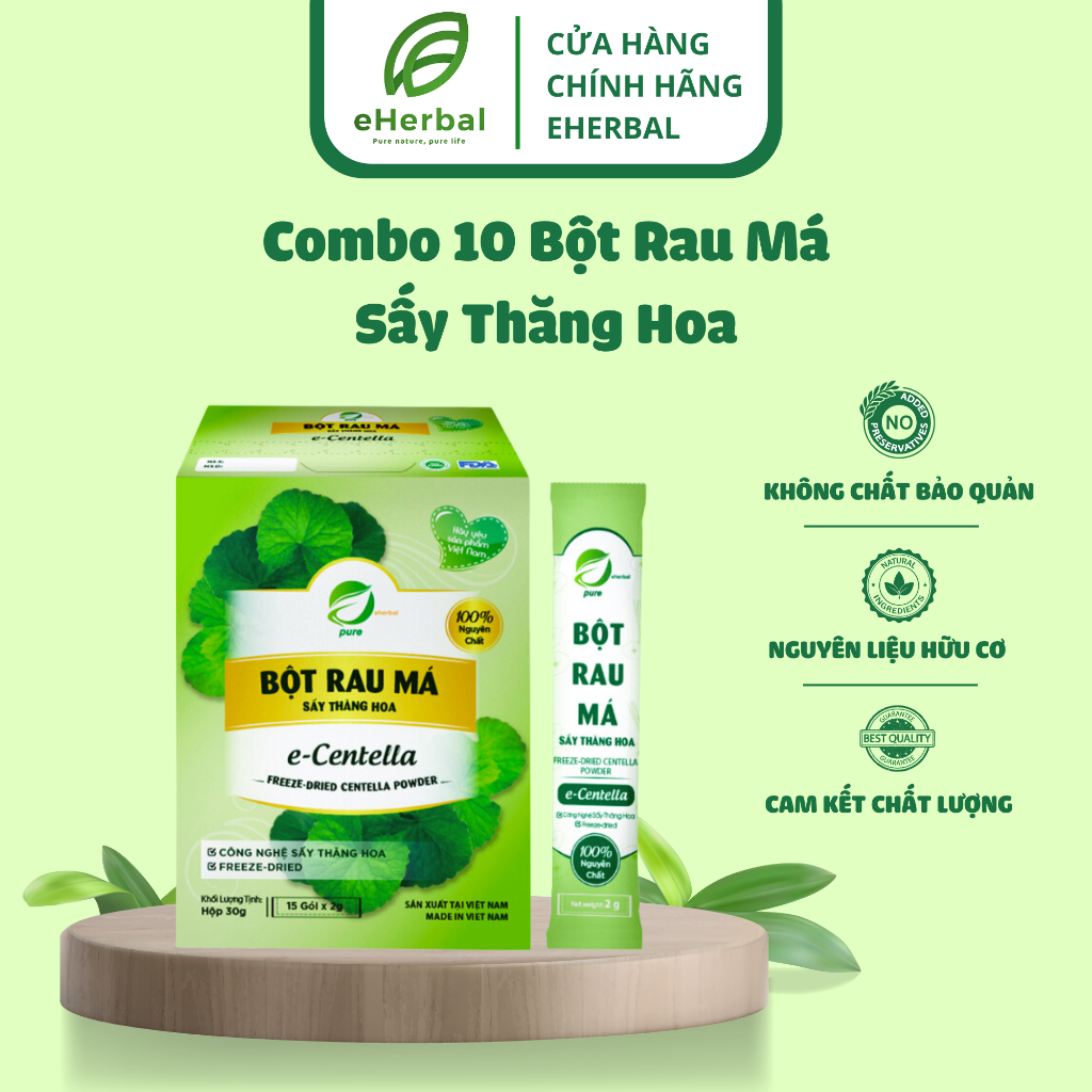 Combo 10 Bột Rau Má Sấy Thăng Hoa EHERBAL 150 Gói | Shopee Việt Nam