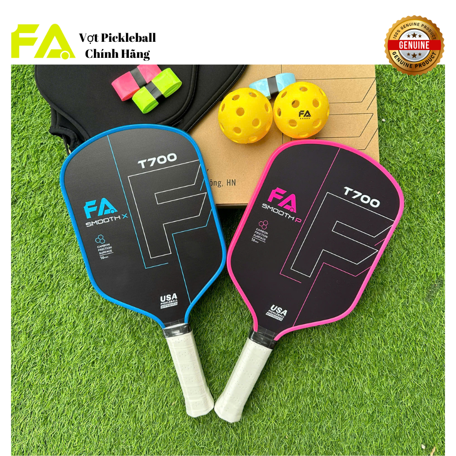 Combo 2 Vợt Pickleball FA Carbon T700 Smooth Mặt Trơn, Hơi Thiên Công ...
