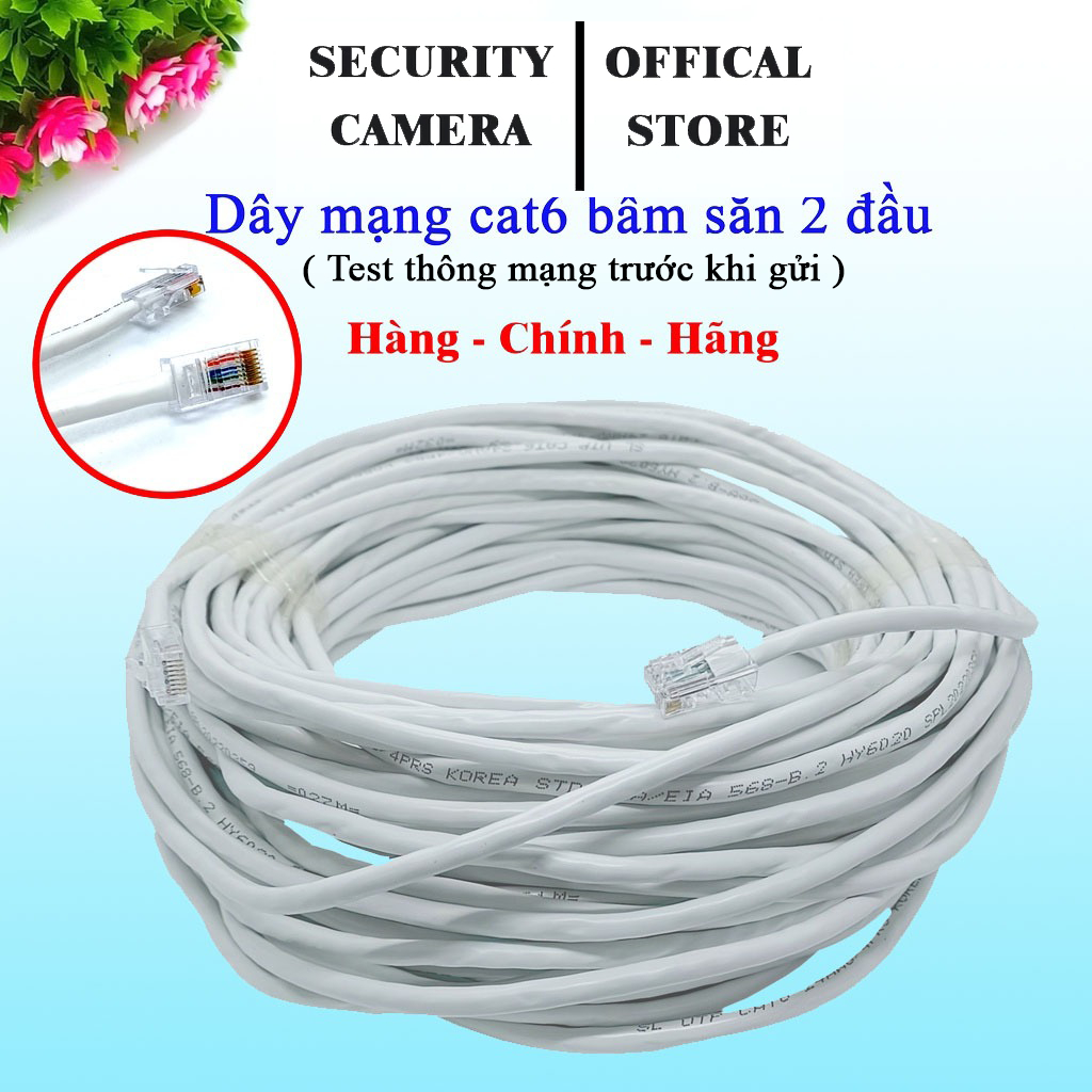Dây Mạng Cat6, Dây Mạng Bấm Sẵn 2 Đầu Mạng 5M 10M 15M 20M 25M 30M 35M 40M 45M 50M, Dây Cáp Mạng ...