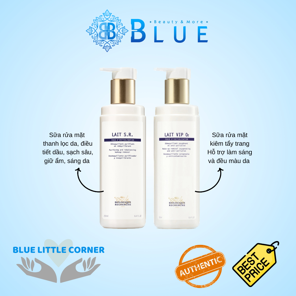 Sữa rửa mặt dịu nhẹ, phục hồi, sáng da BR Lait S.R/ Vip O2 | Shopee ...