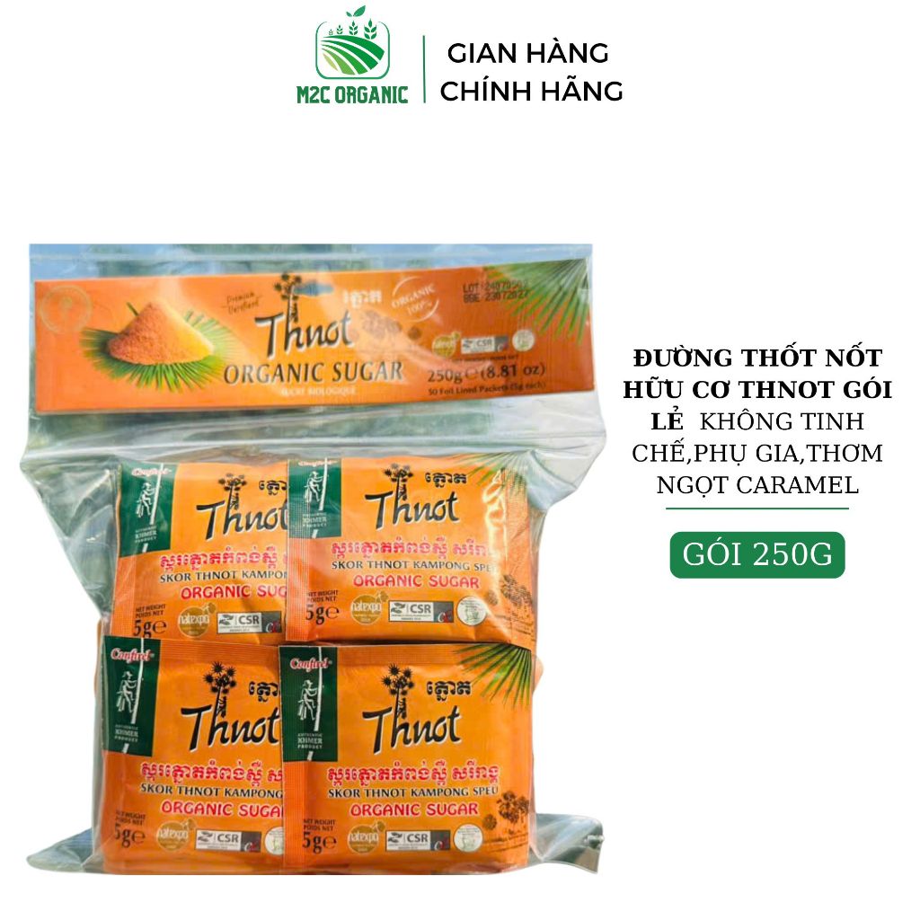 Đường thốt nốt hữu cơ Thnot Campuchia gói nhỏ tiện lợi 5g nấu chè làm ...