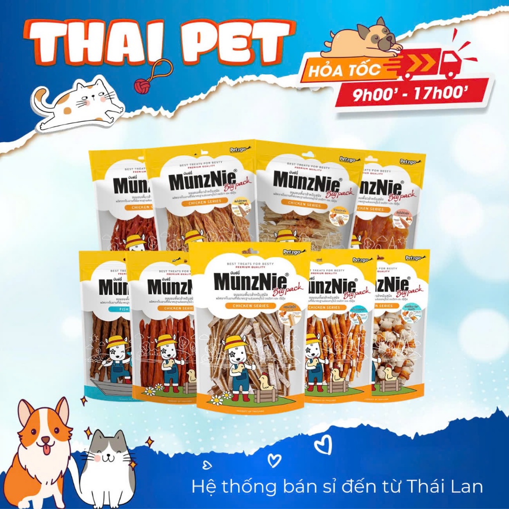 MUNZNIE Snack chó que gặm thịt 300-500g Mã BP | Shopee Việt Nam