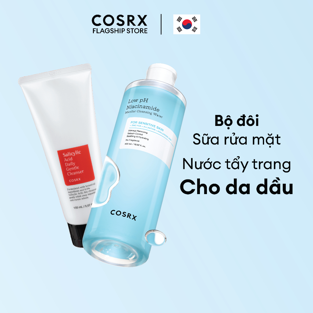 Combo Nước Tẩy Trang Low pH Niacinamide Micellar Cleansing Water + SRM ...