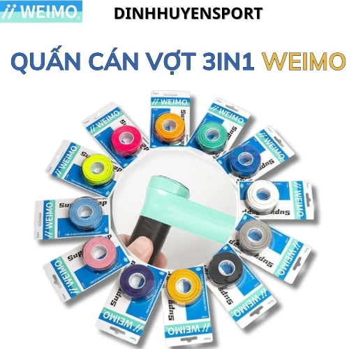 Băng cuốn cán vợt cầu lông 3in1 WEIMO, Chất liệu PU mềm mại độ bền cao ...