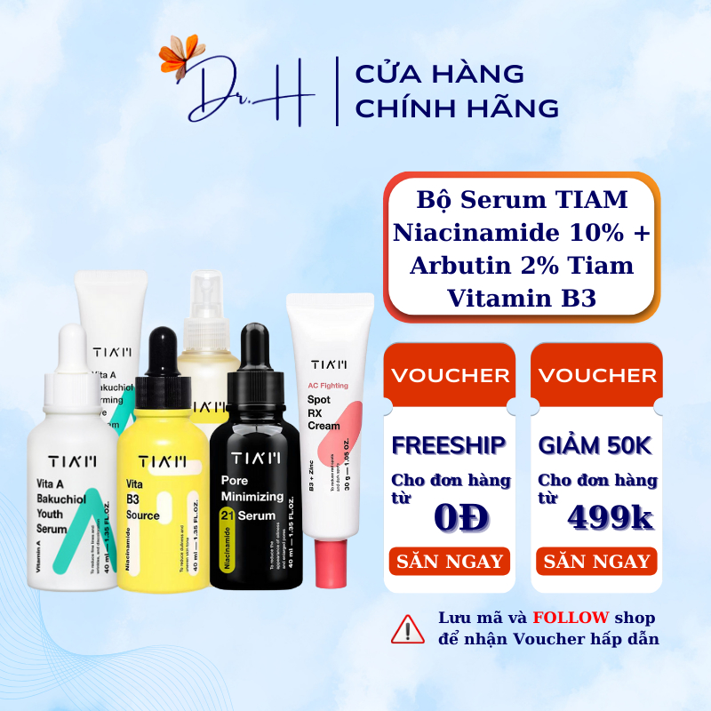 Bộ Serum TIAM Niacinamide 10% + Arbutin 2% Tiam Vita B3 Dưỡng Trắng ...