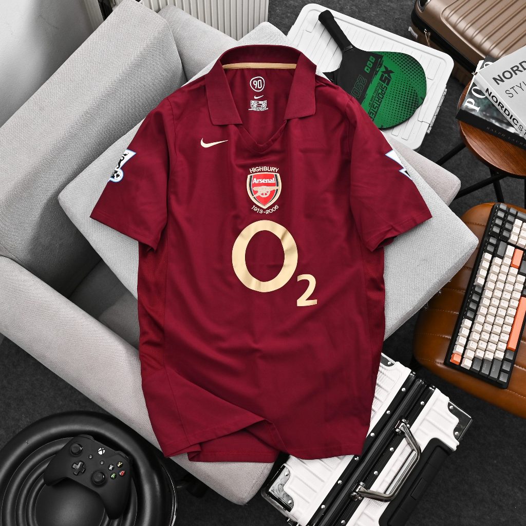 ÁO RETRO SÂN NHÀ ARSENAL 05/06 (CÓ PATCH EPL) | Shopee Việt Nam