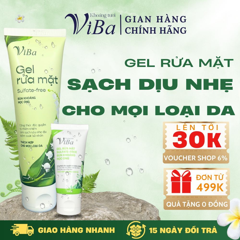 gel rửa mặt Viba - không Sulfate Sữa rửa mặt kiểm soát bã nhờn, sáng da ...