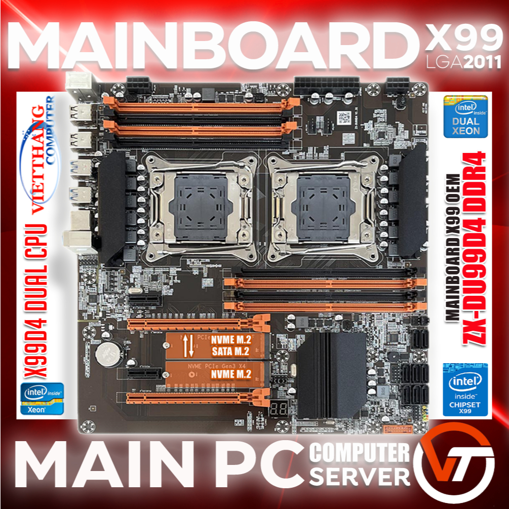 Mainboard X99 DDR4 Dual CPU Hàng OEM Chạy DDR4 Hỗ trợ Socket 2011 E5 v3 ...