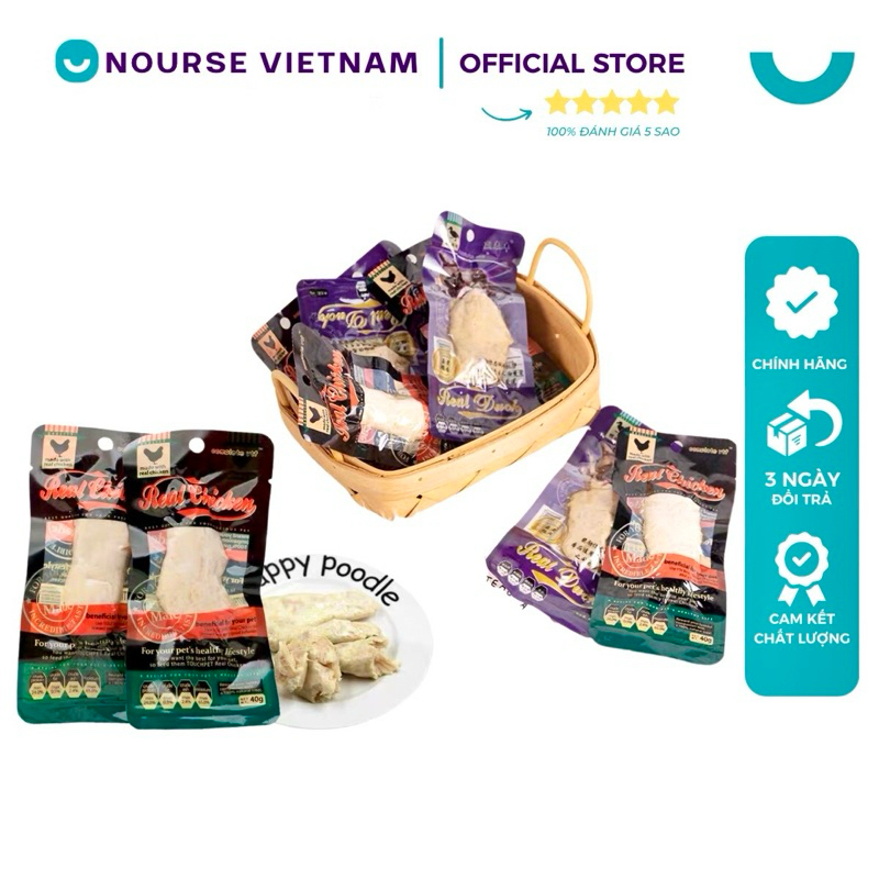 Ức gà ăn liền cho chó mèo Real Chicken Ức gà hấp cho mèo tăng cân ...