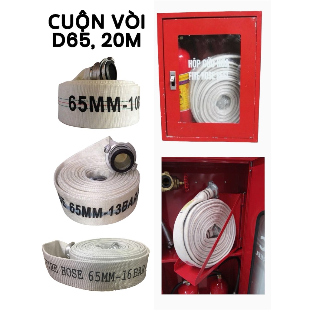 D65, 20M - CUỘN VÒI TƯỚI NƯỚC, DÂY DẪN, ỐNG TƯỚI, VÒI CHỮA CHÁY D65, 20M, 10 BAR - 13 BAR - 16 ...