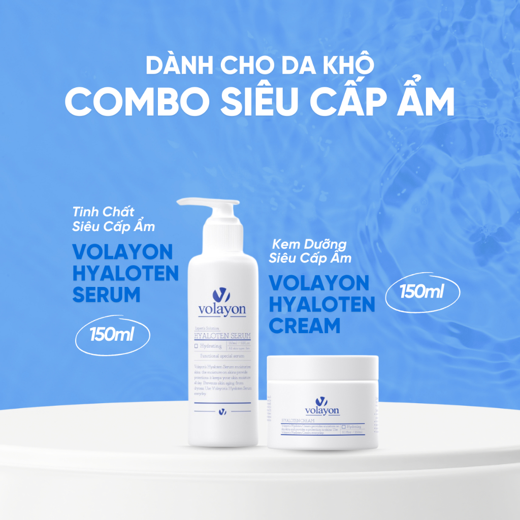 Combo Tinh Chất Siêu Cấp Ẩm Volayon Hyaloten Serum + Kem Dưỡng Da Siêu ...