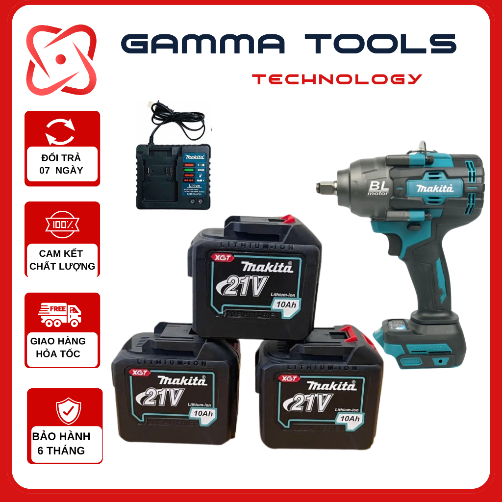 bộ 3 pin 20cell cho máy xiết bulong makita chân phổ thông 4cm 2000N.m, sạc makita | Shopee Việt Nam