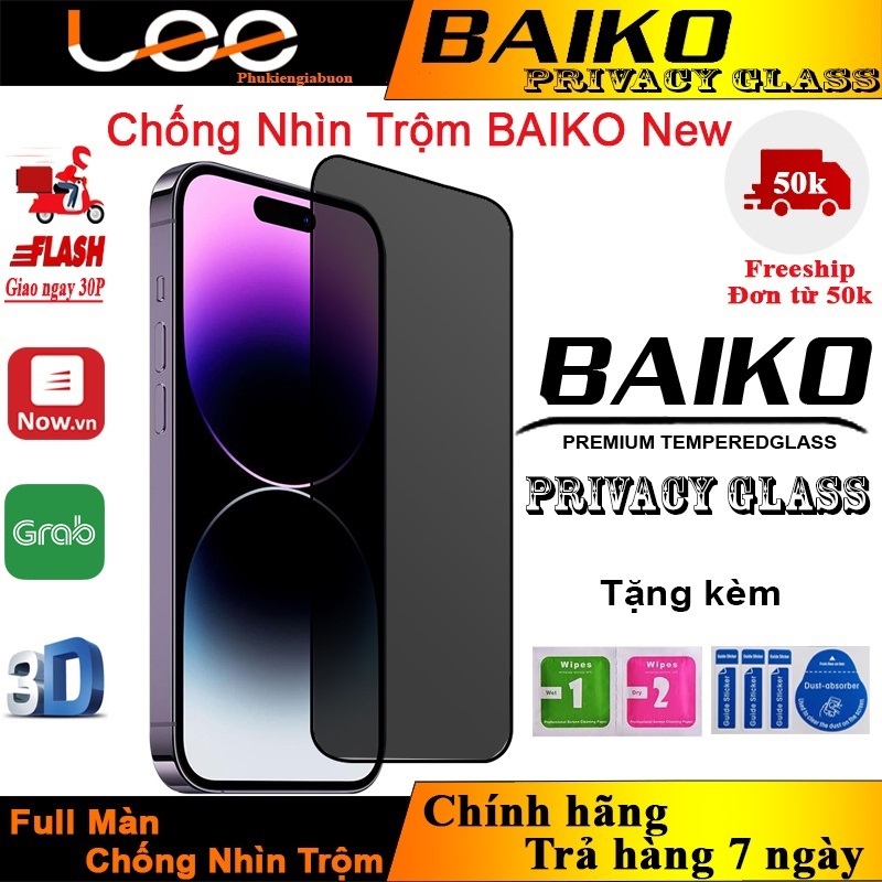 Kính cường lực chống nhìn trộm full màn Kingkong Baiko cao cấp chính ...
