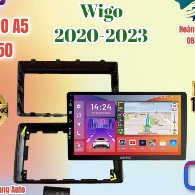 Màn Hình Android OLEDPRO A5 _ P450 theo xe Wigo 2020_2023, 9 inch kèm ...