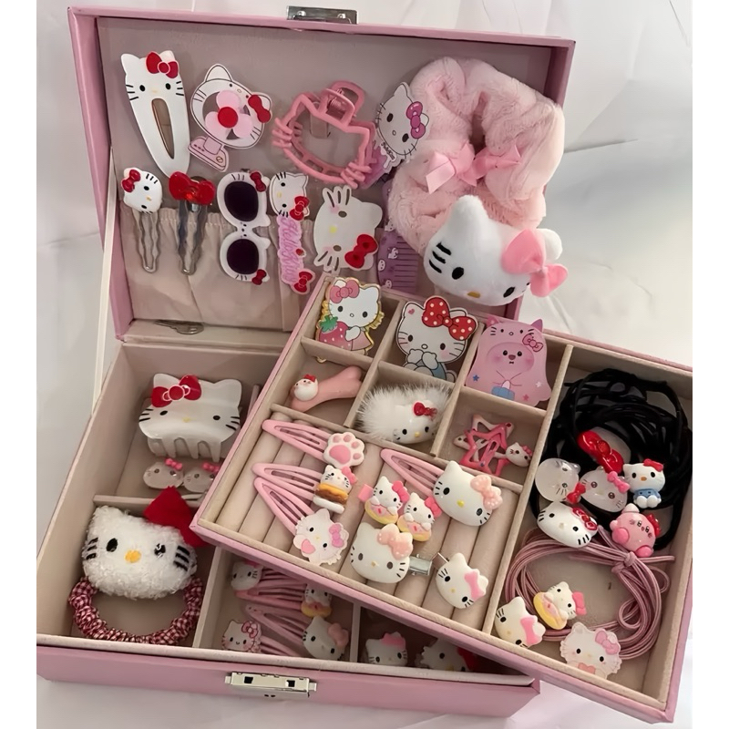 Set Kẹp Tóc Hello Kitty 12 Chi Tiết Dễ Thương Cho Nữ, Bé Gái | Shopee ...